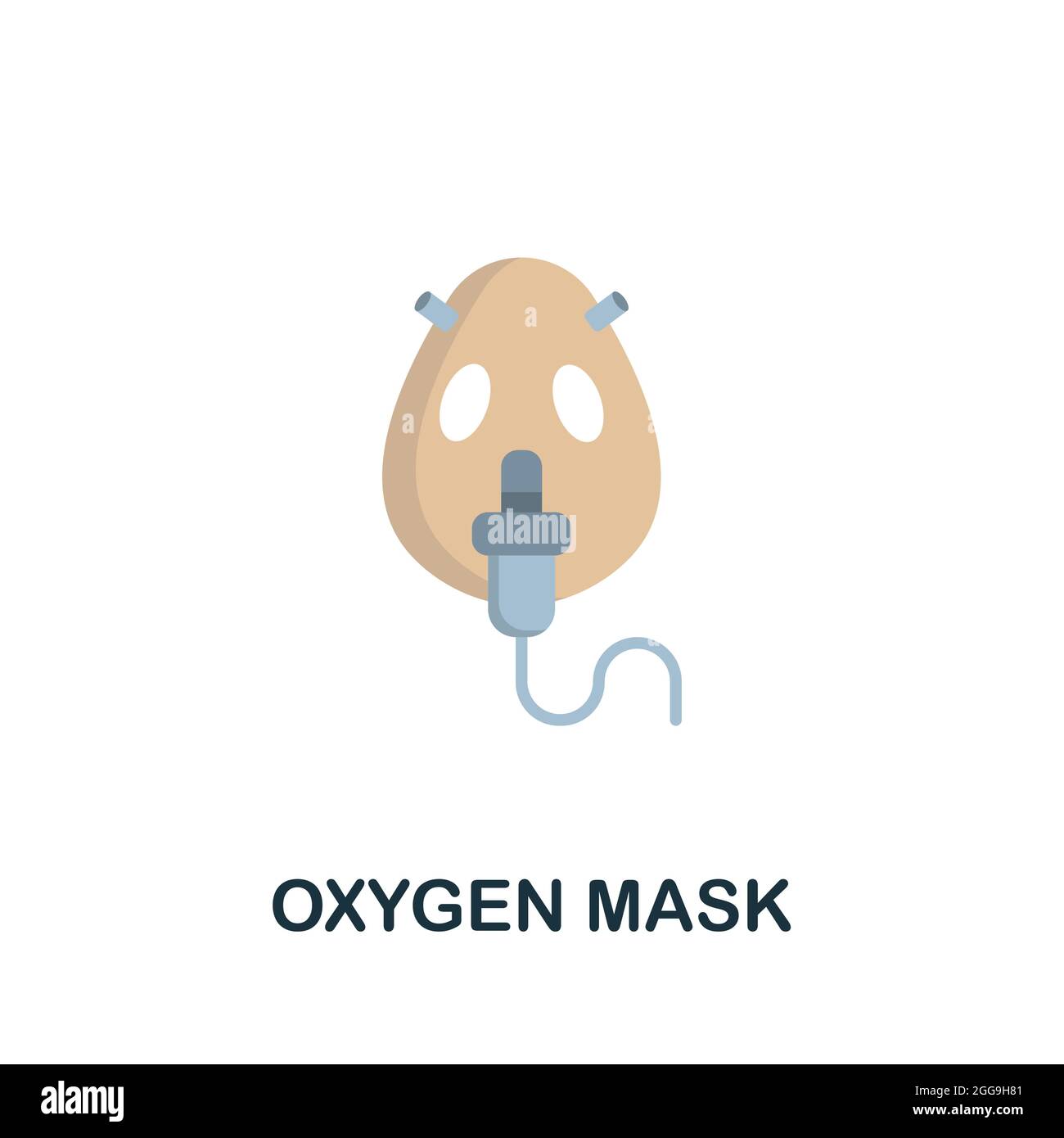 Oxygen Mask flat icon. Colored sign from oxygen collection. Creative ...