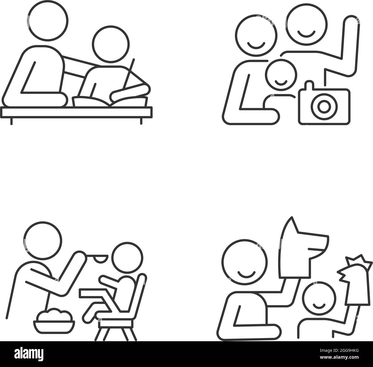 Effective parenting style linear icons set Stock Vector Image & Art - Alamy