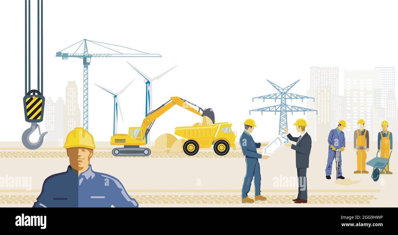 Scaffolding on construction site Stock Vector Images - Alamy