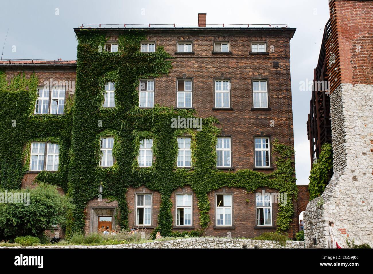 KRAKOW, POLAND - July 21, 2019: Brick building of Wawel castle ...