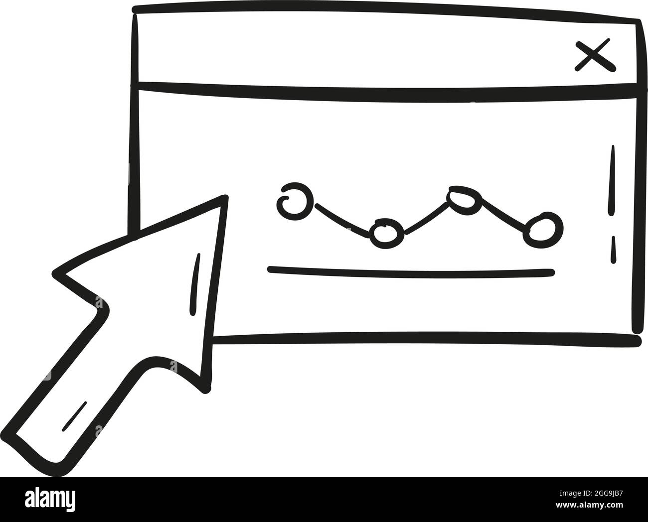 hand drawn click website icon in doodle style isolated Stock Vector ...