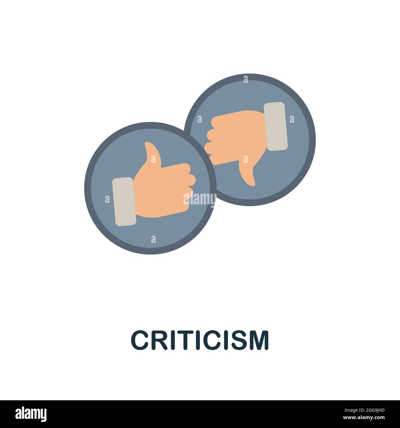 Criticism flat icon. Colored sign from personality collection. Creative ...