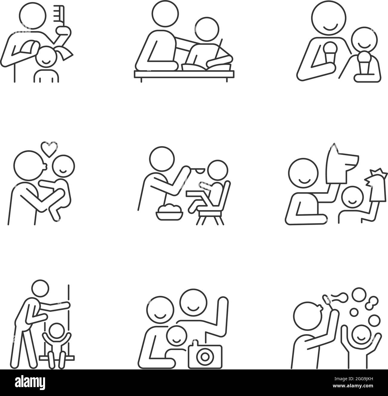 Bonding activity linear icons set Stock Vector Image & Art - Alamy