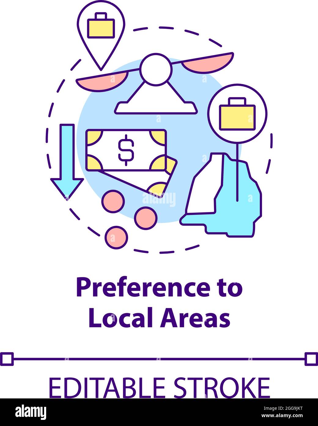 Preference to local areas concept icon Stock Vector Image & Art - Alamy