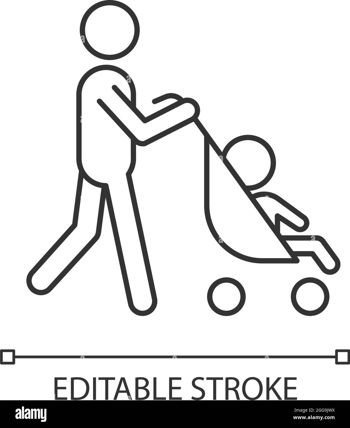 Walking with stroller linear icon Stock Vector Image & Art - Alamy