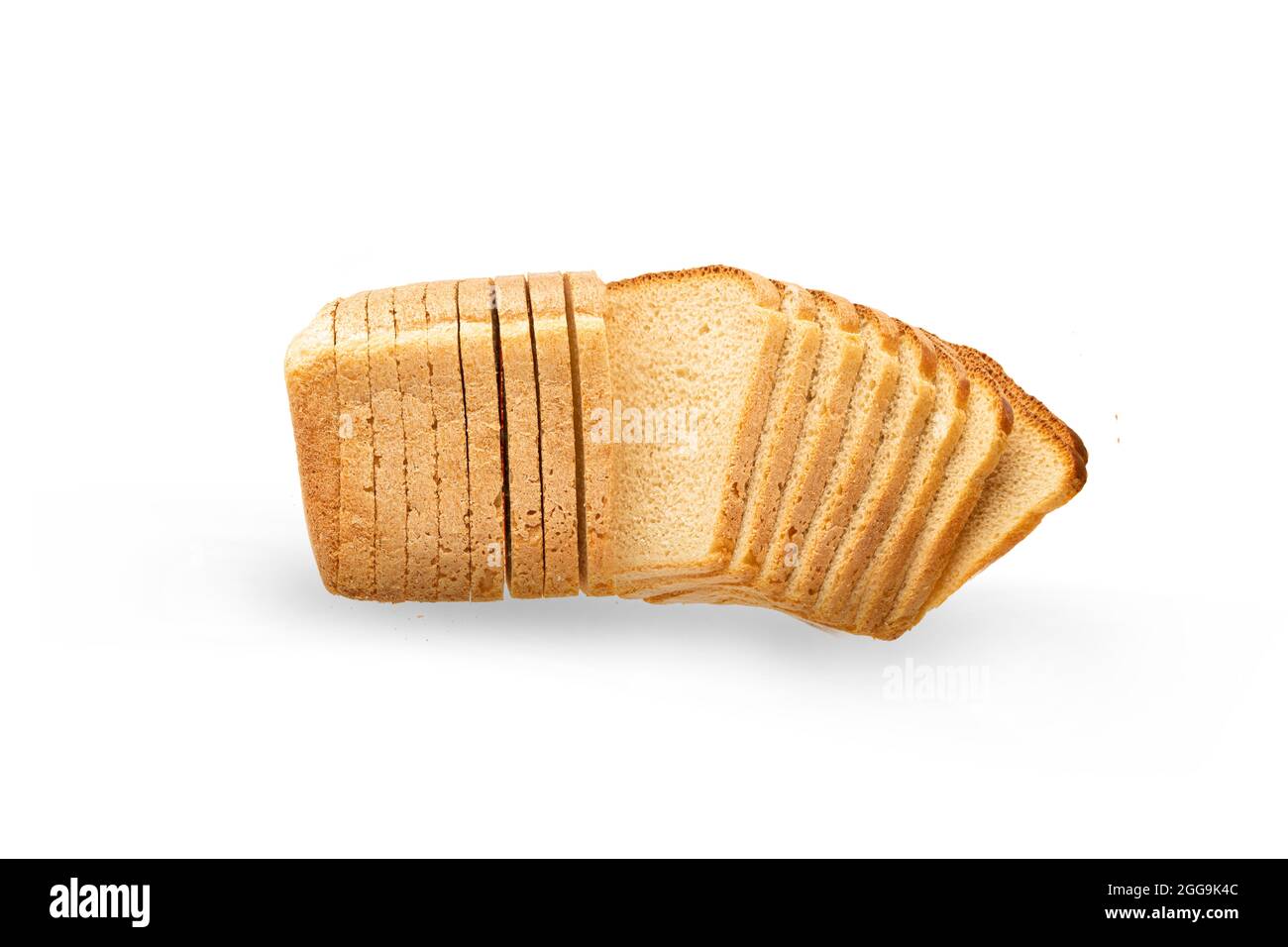 single loaf of sliced white bread, isolate on a white background ...