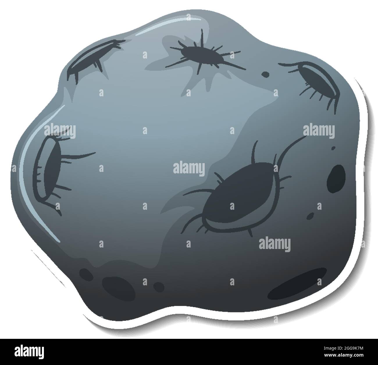 Sticker template with meteorite isolated illustration Stock Vector ...