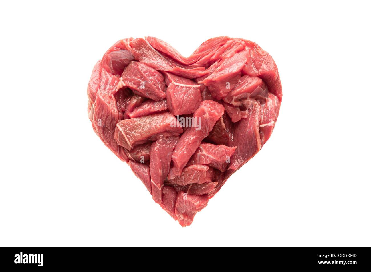 circle serving meat beef pieces, isolate on a white background. the ...