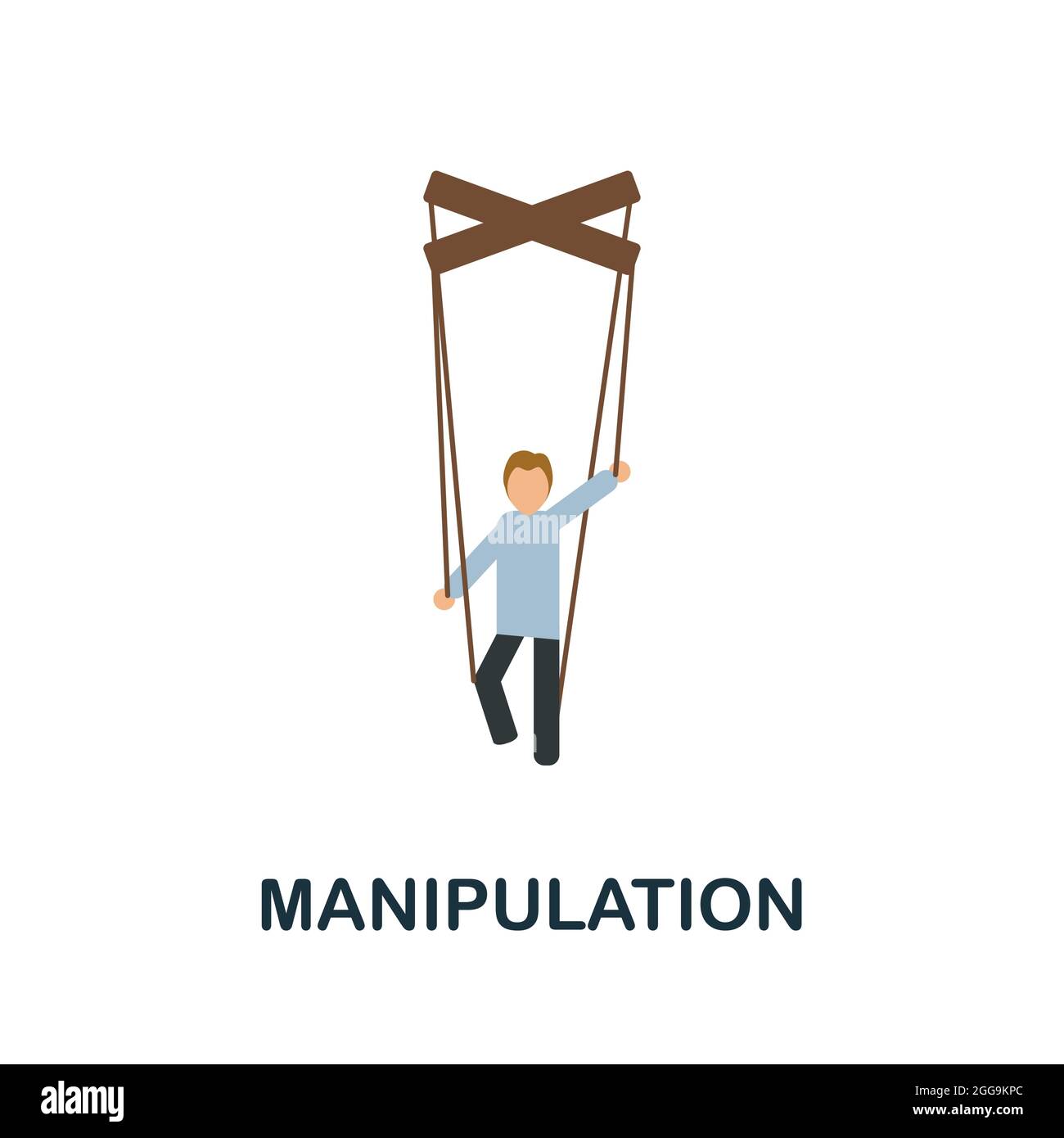 Manipulation flat icon. Colored sign from personality collection ... Manipulation flat icon. Colored sign from personality collection ...