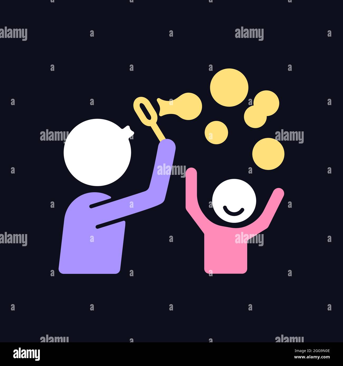 Child blowing bubbles isolated Stock Vector Images - Alamy