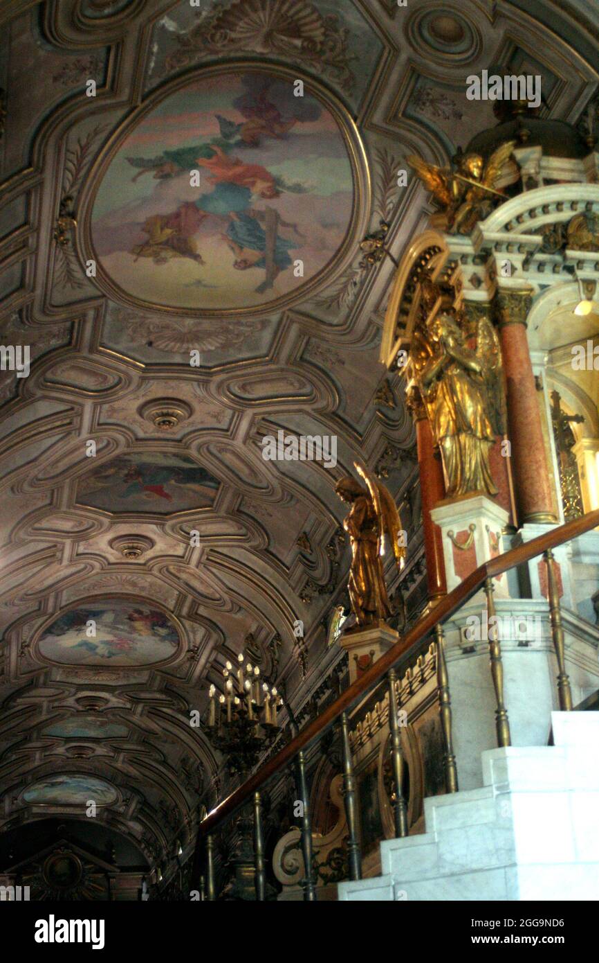 The ceiling of a Roman Catholic church in Chile Stock Photo - Alamy