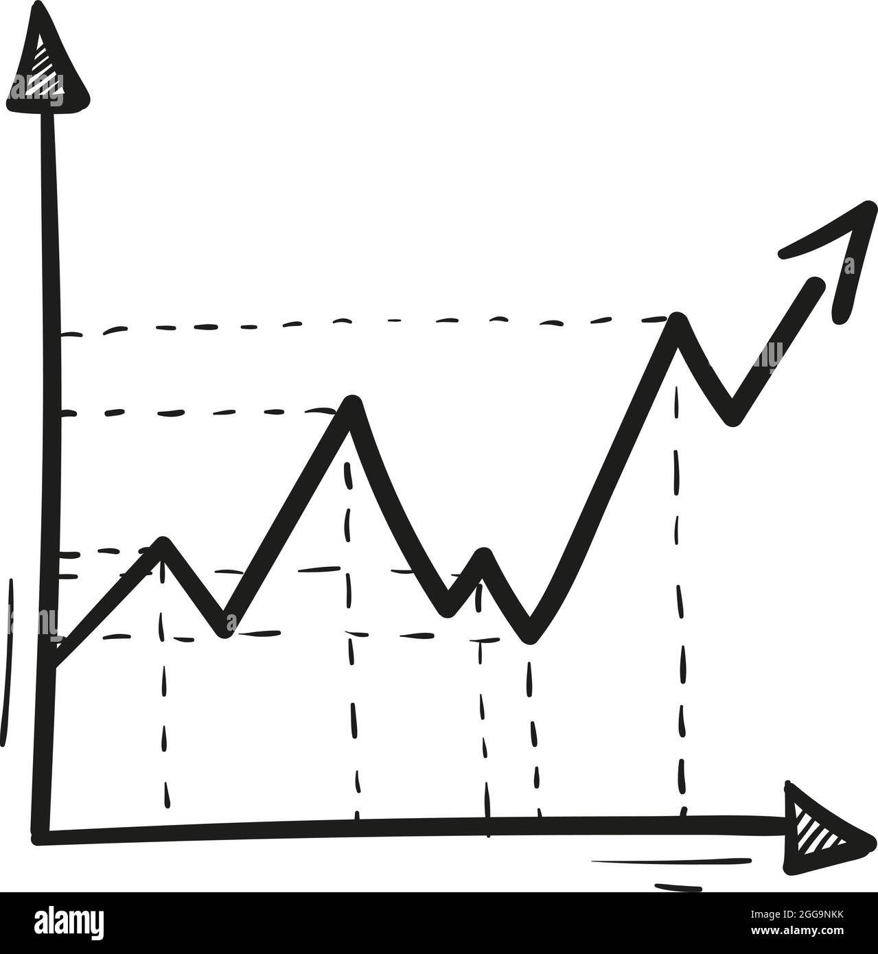 hand drawn graph growth icon in doodle style isolated Stock Vector Image & Art - Alamy