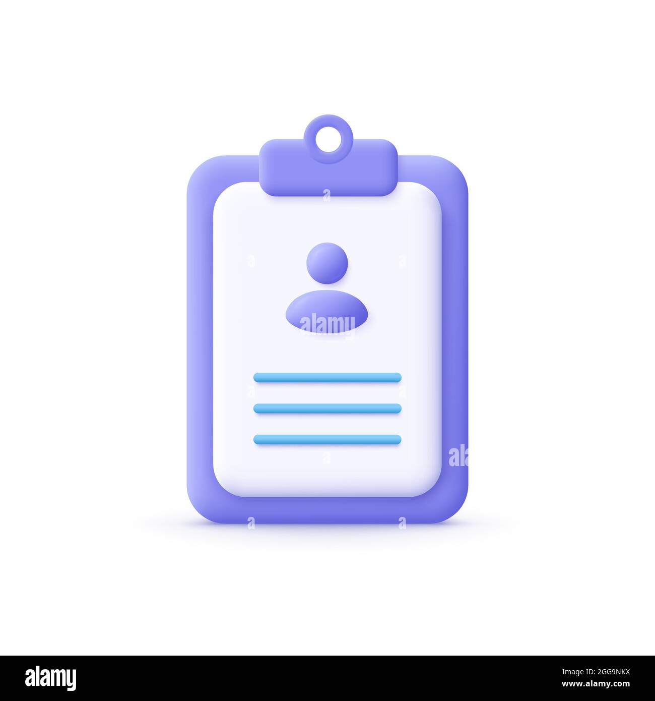 3d cartoon style minimal CV Resume icon. Job search, human resources ...