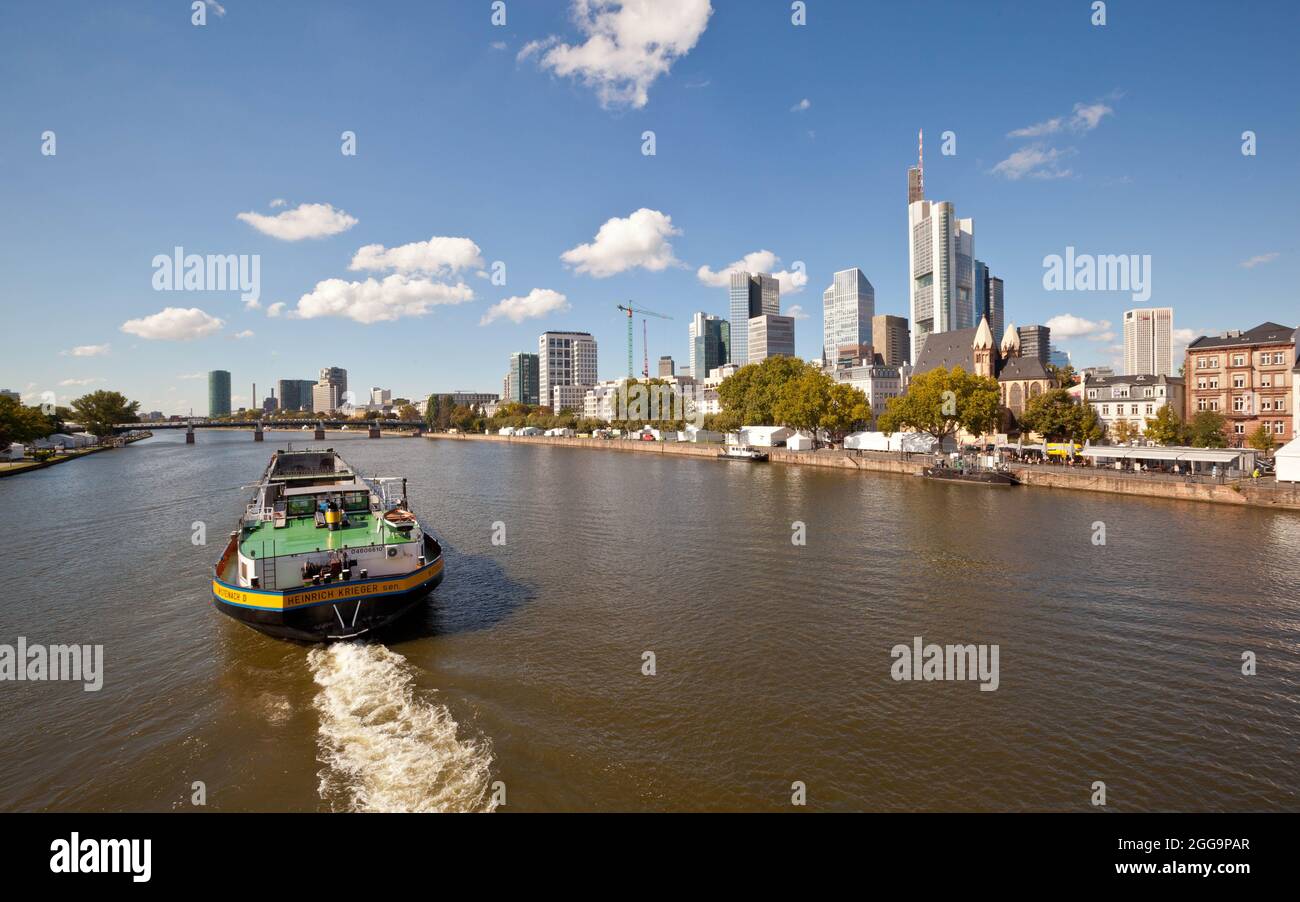Freight barge passing through Main river in Germany Stock Photo - Alamy