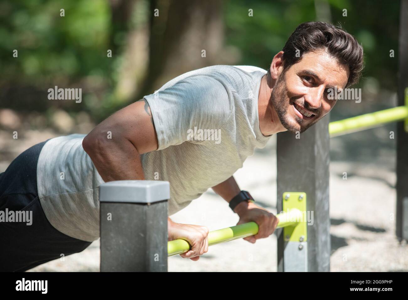 Athlete doing pull up on hi-res stock photography and images - Alamy