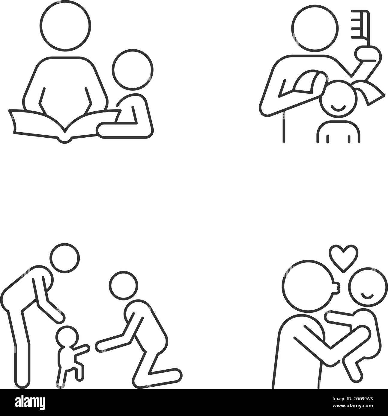 Family bonding time linear icons set Stock Vector Image & Art - Alamy