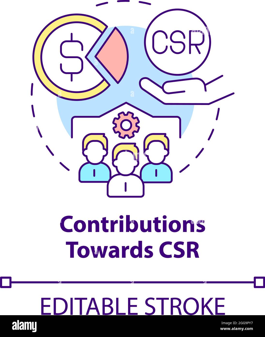 Contributions towards CSR concept icon Stock Vector Image & Art - Alamy
