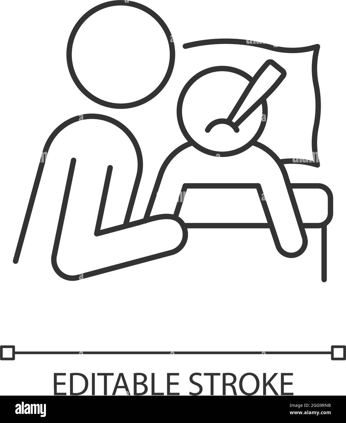 Taking care of ill child linear icon Stock Vector Image & Art - Alamy