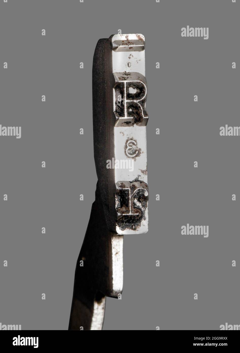 Macro of a old typewriter hammer Letter A Stock Photo - Alamy