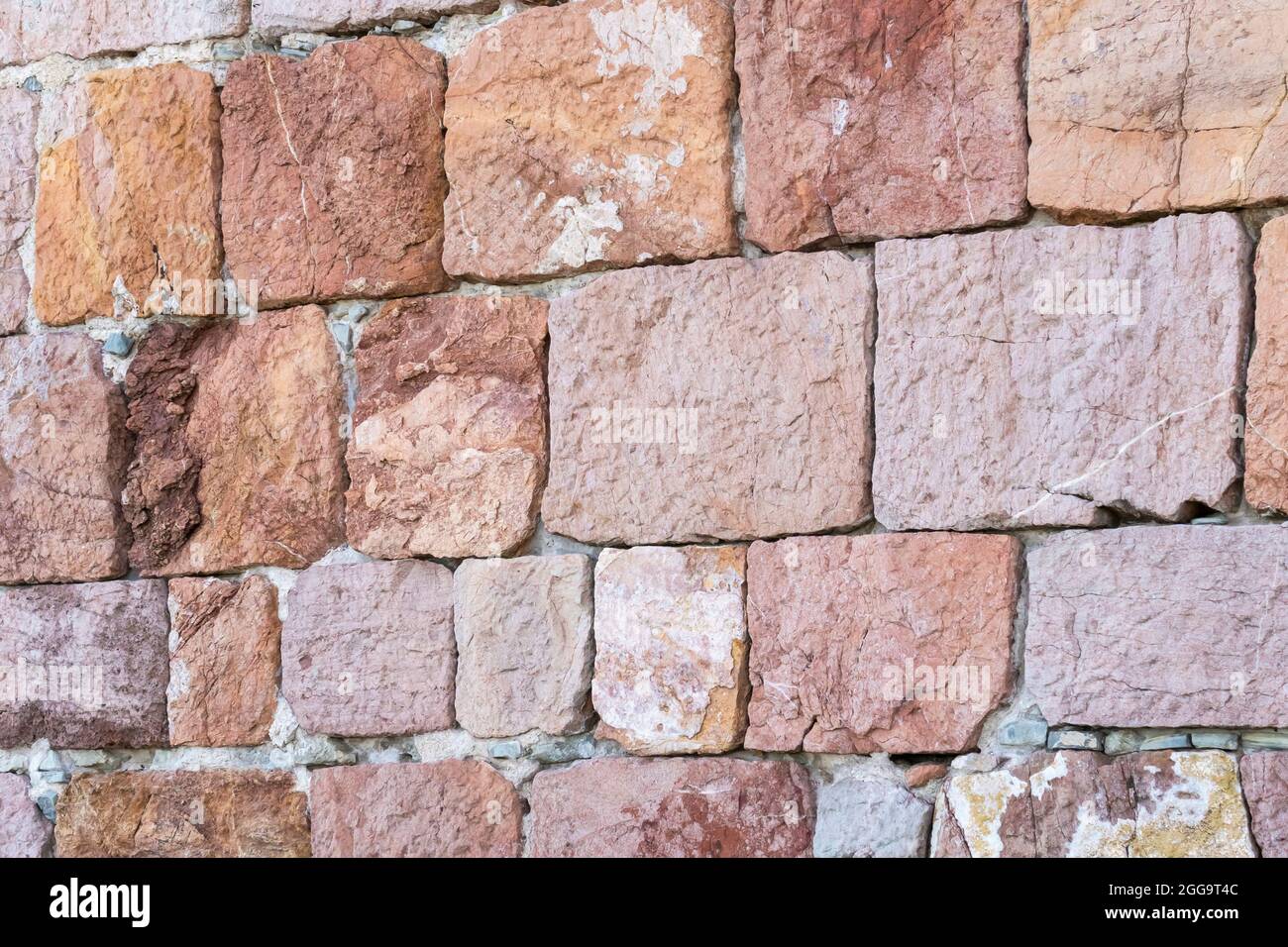 Old stone wall with natural stones. Side view. Natural solid background ...