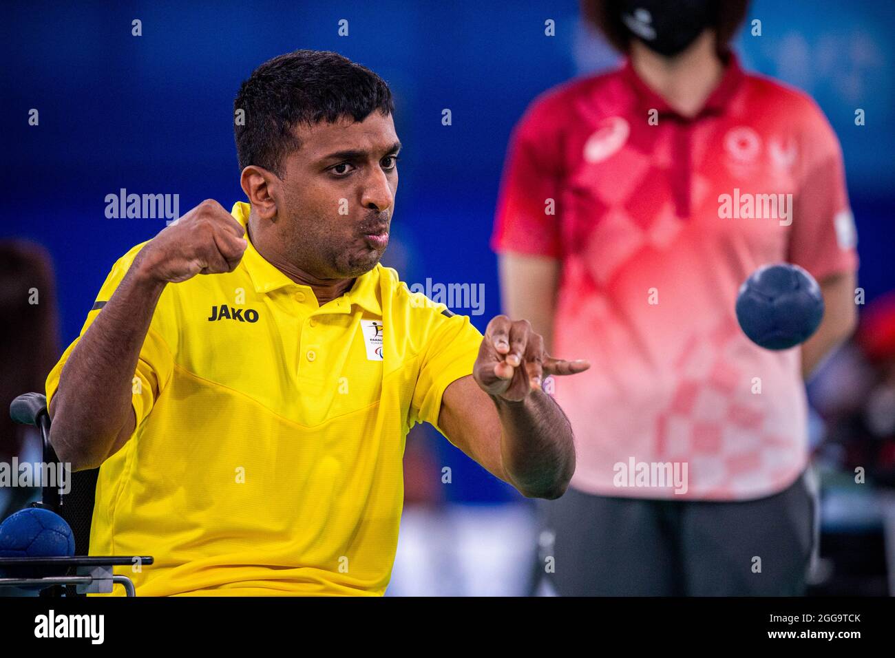 Paralympian boccia player Francis Rombouts pictured in action during ...