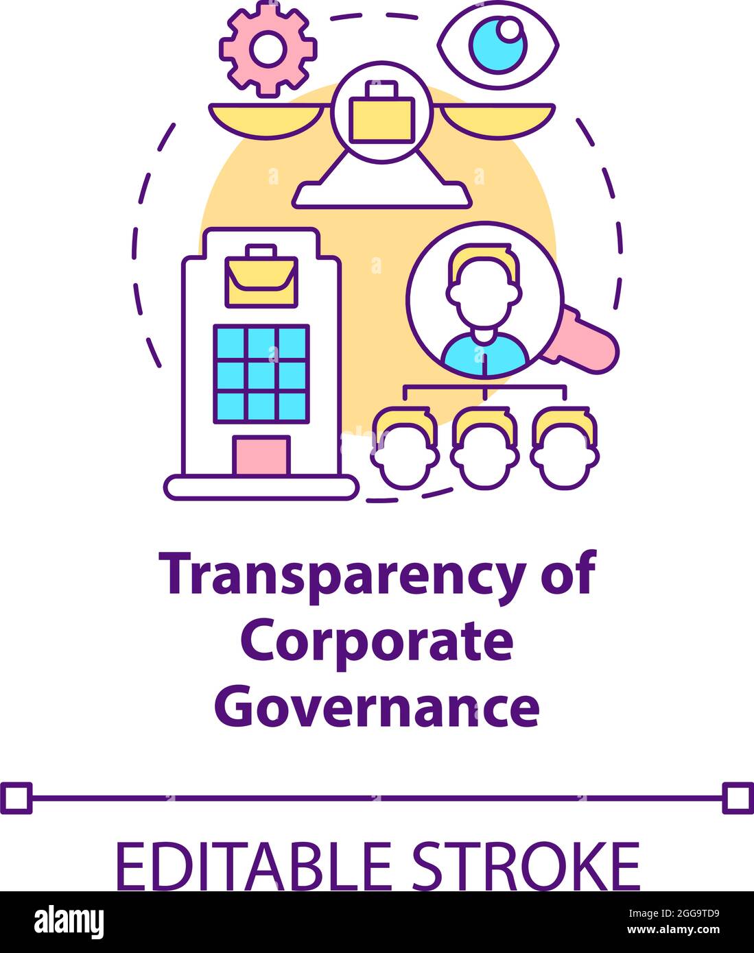 Transparency of corporate governance concept icon Stock Vector Image ...