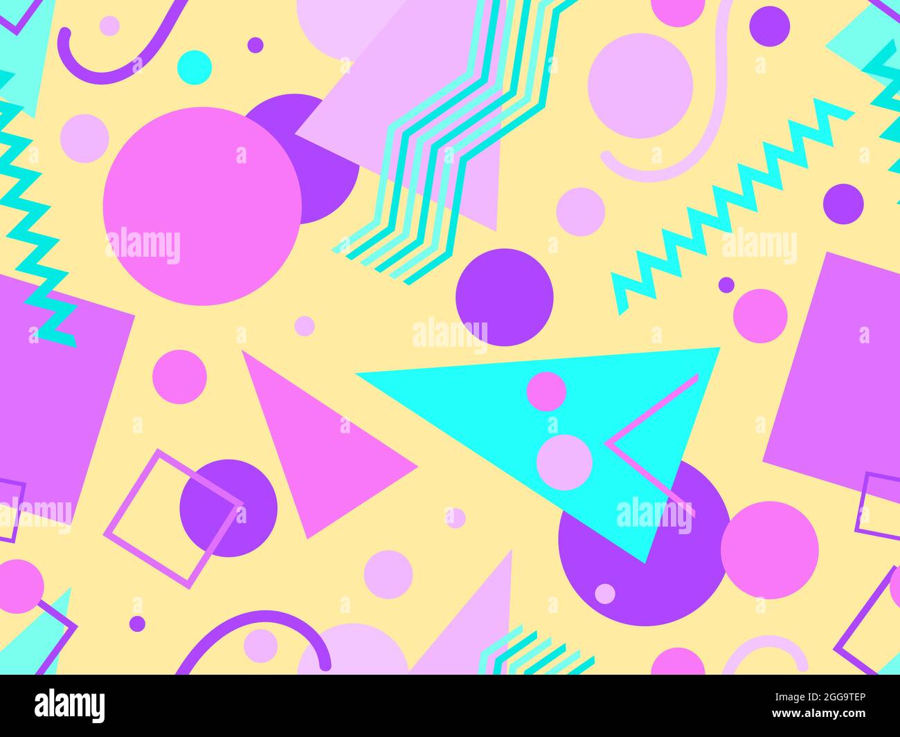 Memphis seamless pattern. Geometric elements memphis in the style of 80 ...