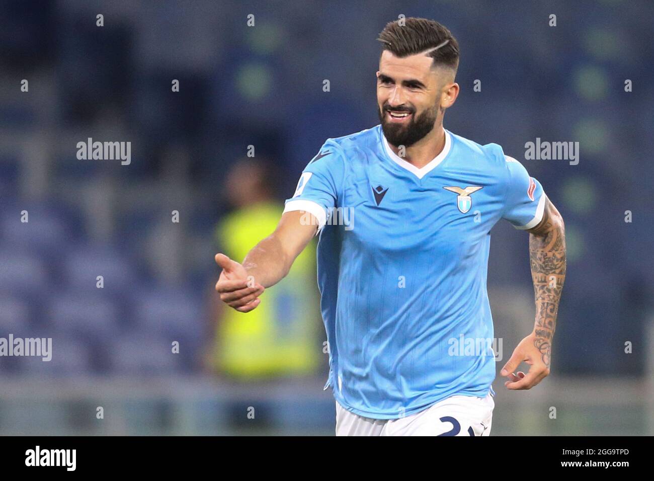 Elseid Hysaj celebrates after scoring a goal during Serie A football ...