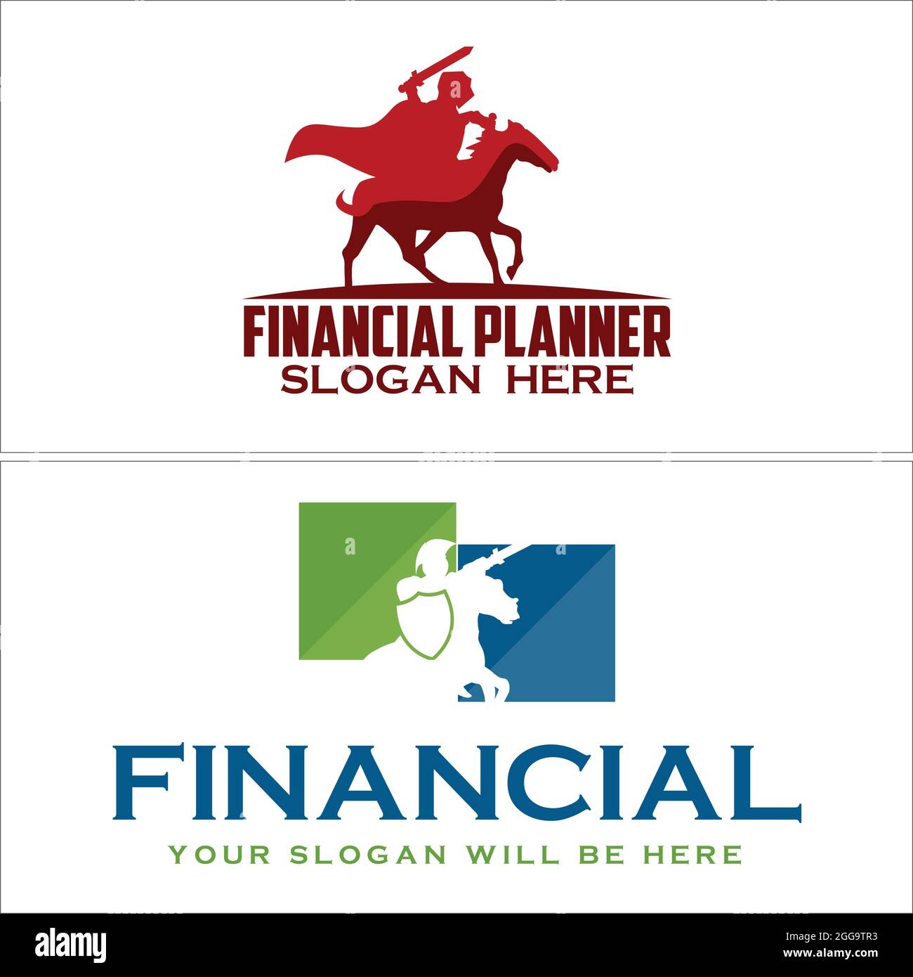 Financial logo with warrior spartan and horse illustration vector ...