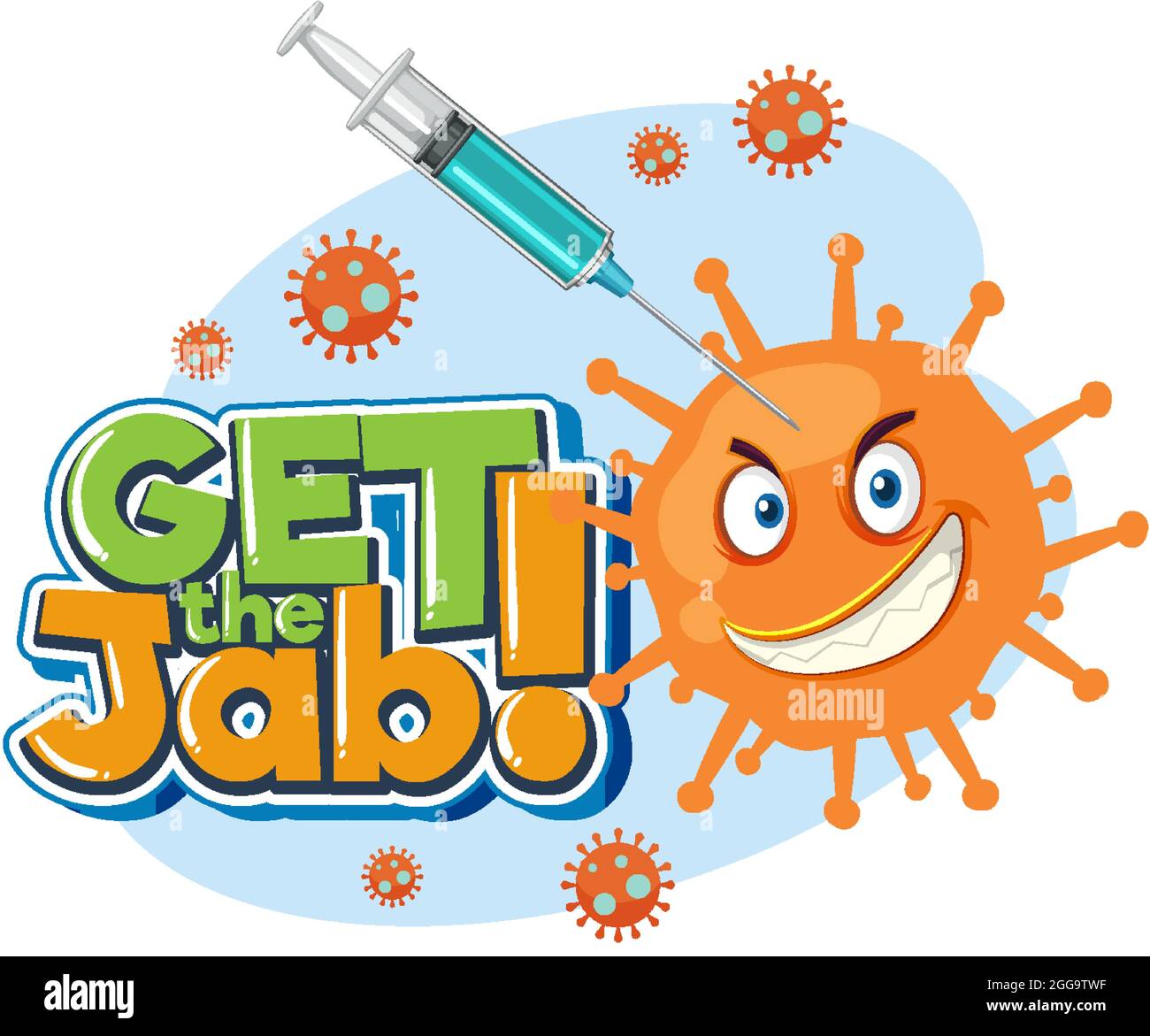 Get the Jab font banner with injecting covid-19 vaccine to coronavirus ...