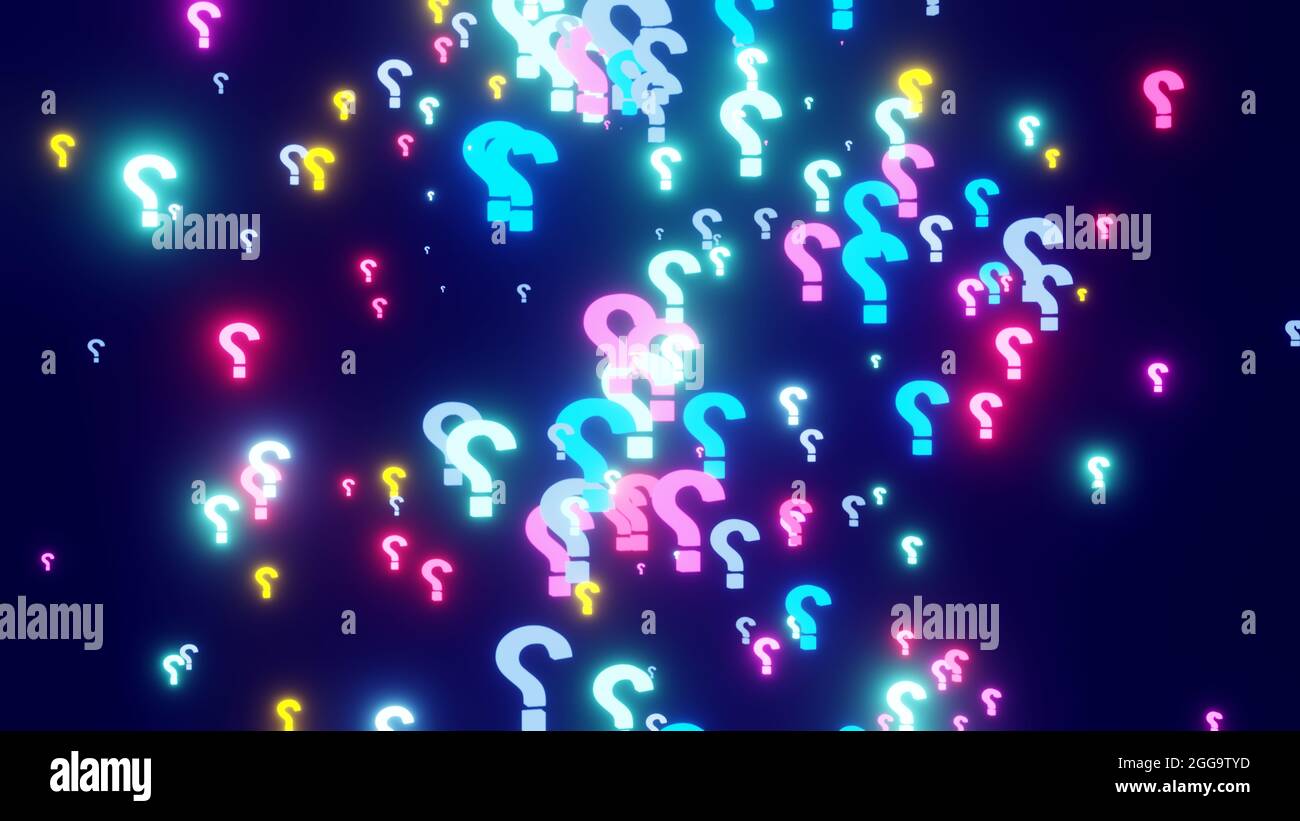 3d render illustration of colorful question mark icons, 3d render Stock ...