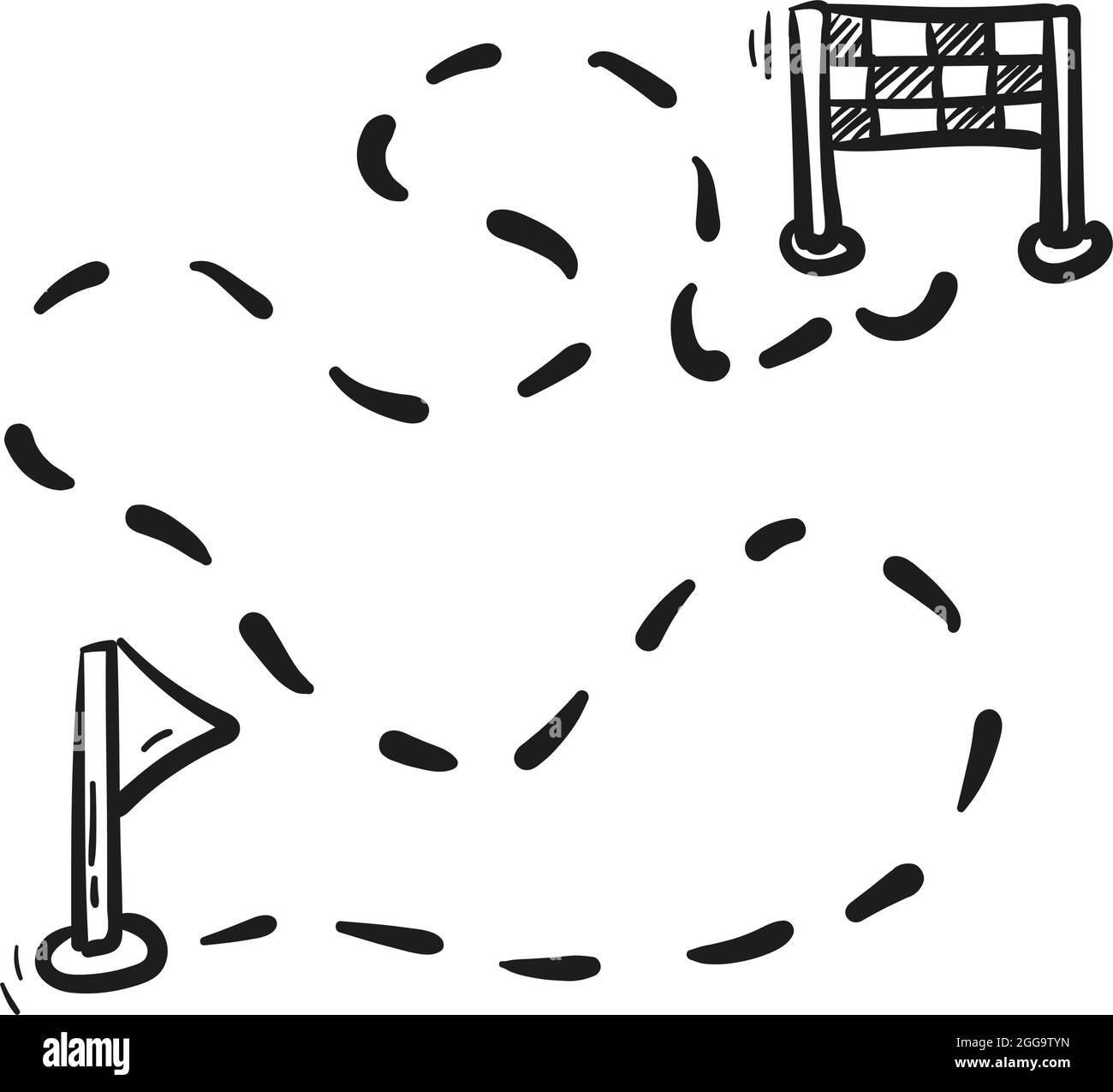 hand drawn start and finish icon in doodle style isolated Stock Vector ...