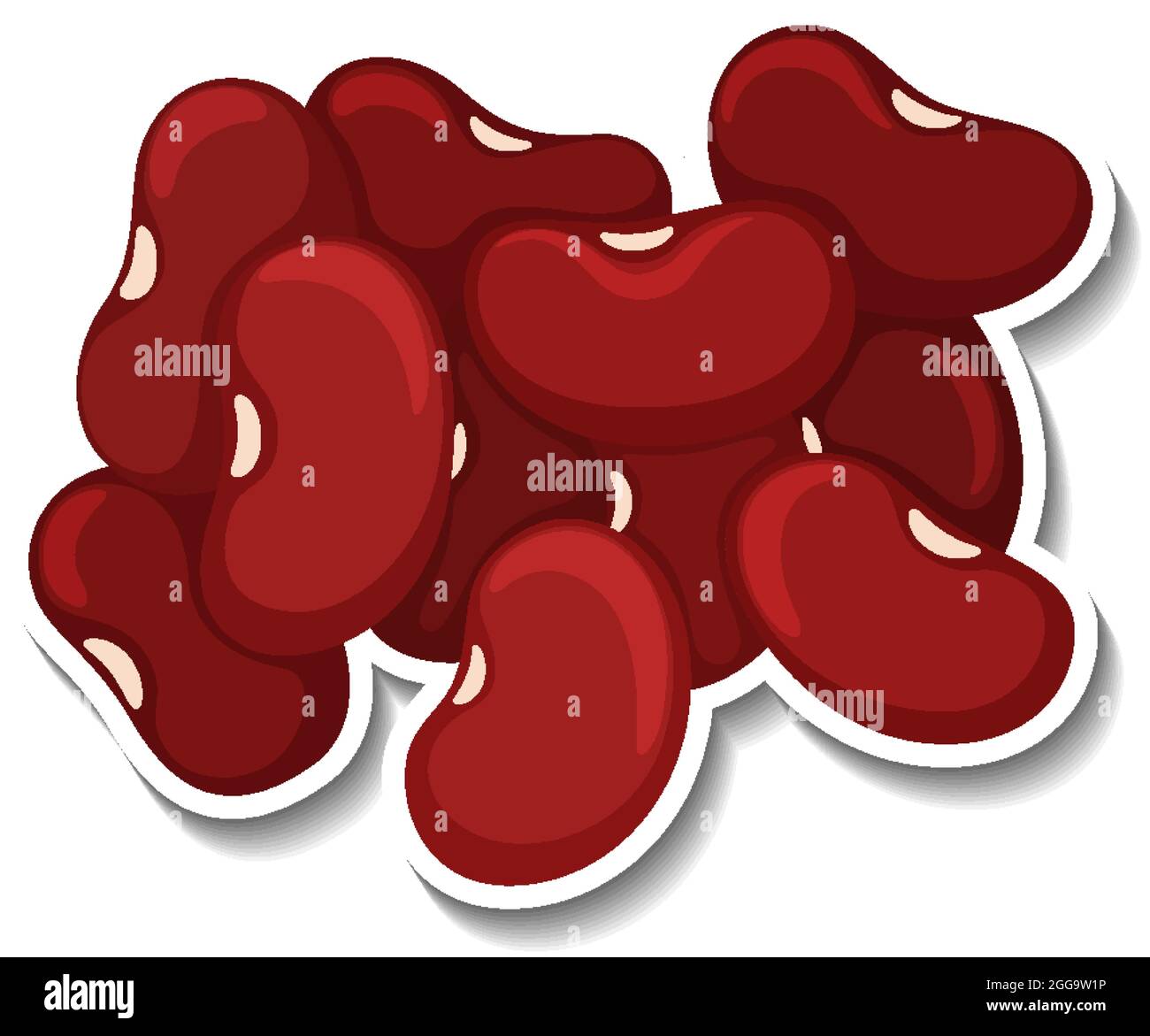 Kidney beans sticker on white background illustration Stock Vector ...