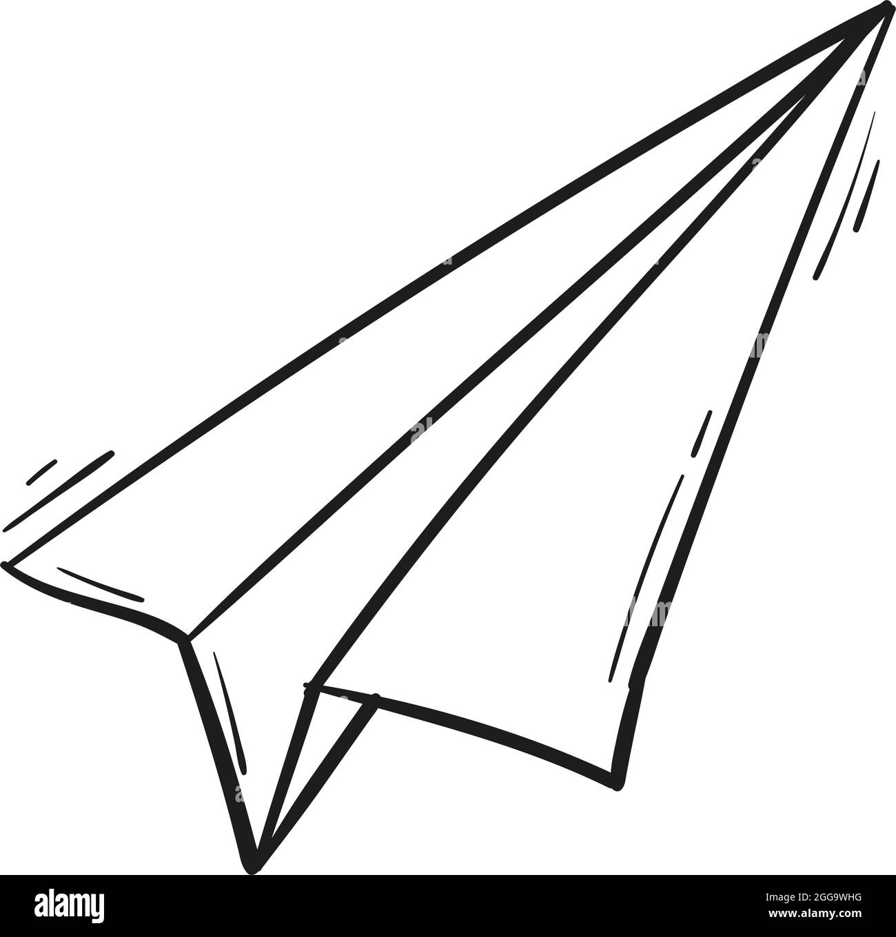 hand drawn paper plane icon in doodle style isolated Stock Vector Image ...