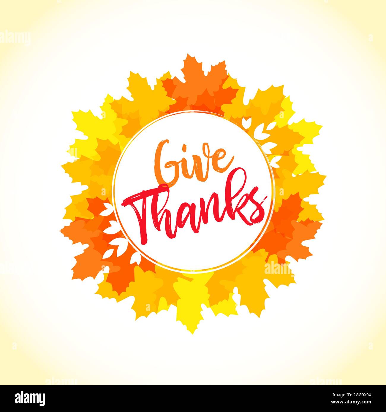 Happy Thanksgiving Day holiday wreath. Hello Autumn creative congrats ...