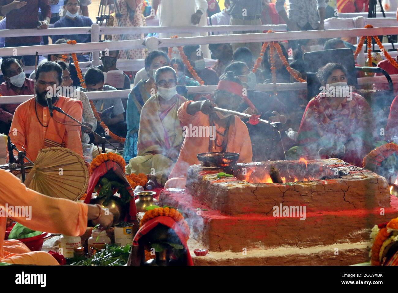 Devotees gather at iskcon temple sector 33 on the eve of Janmashtami ...