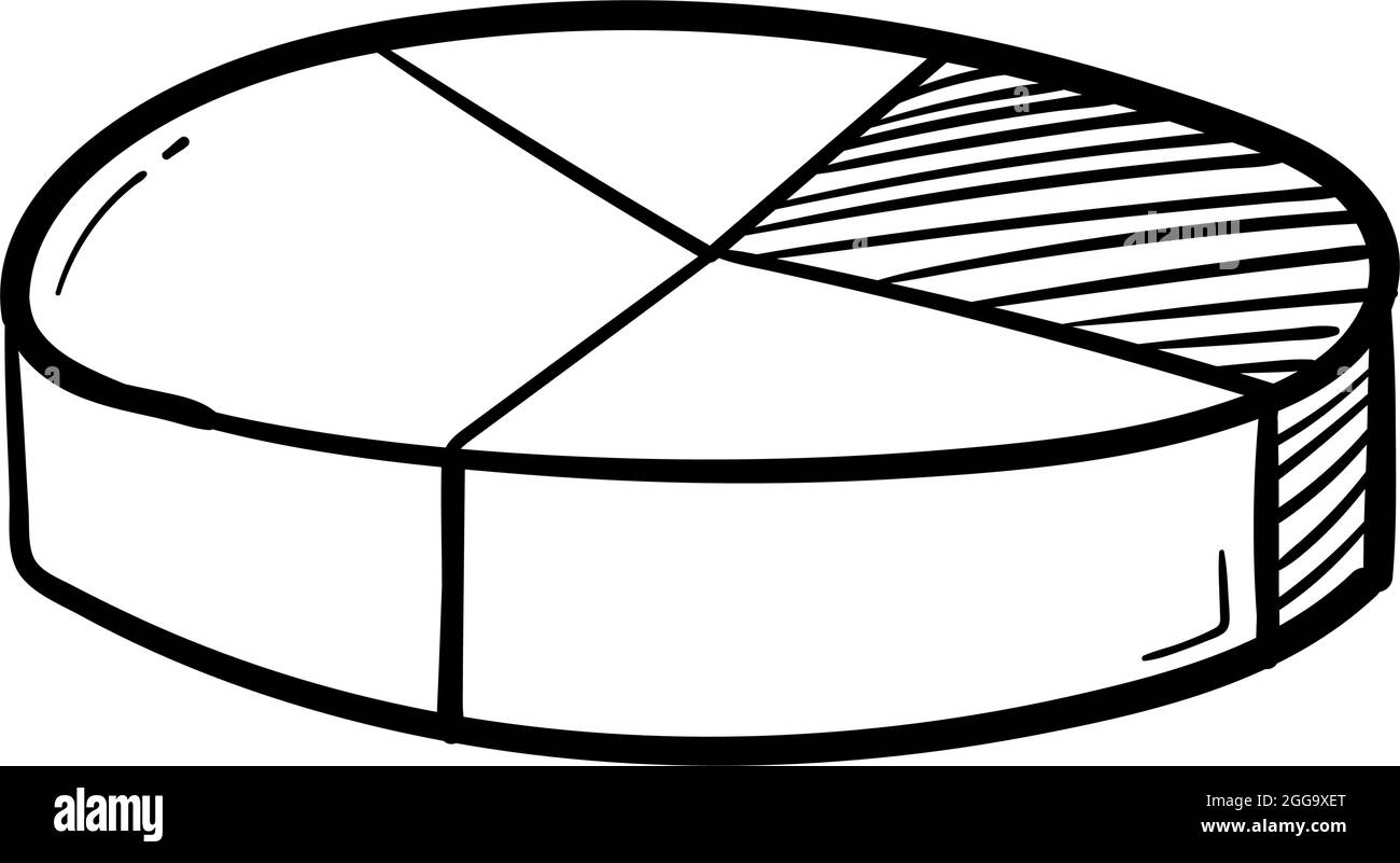 hand drawn circle graph icon in doodle style isolated Stock Vector ...