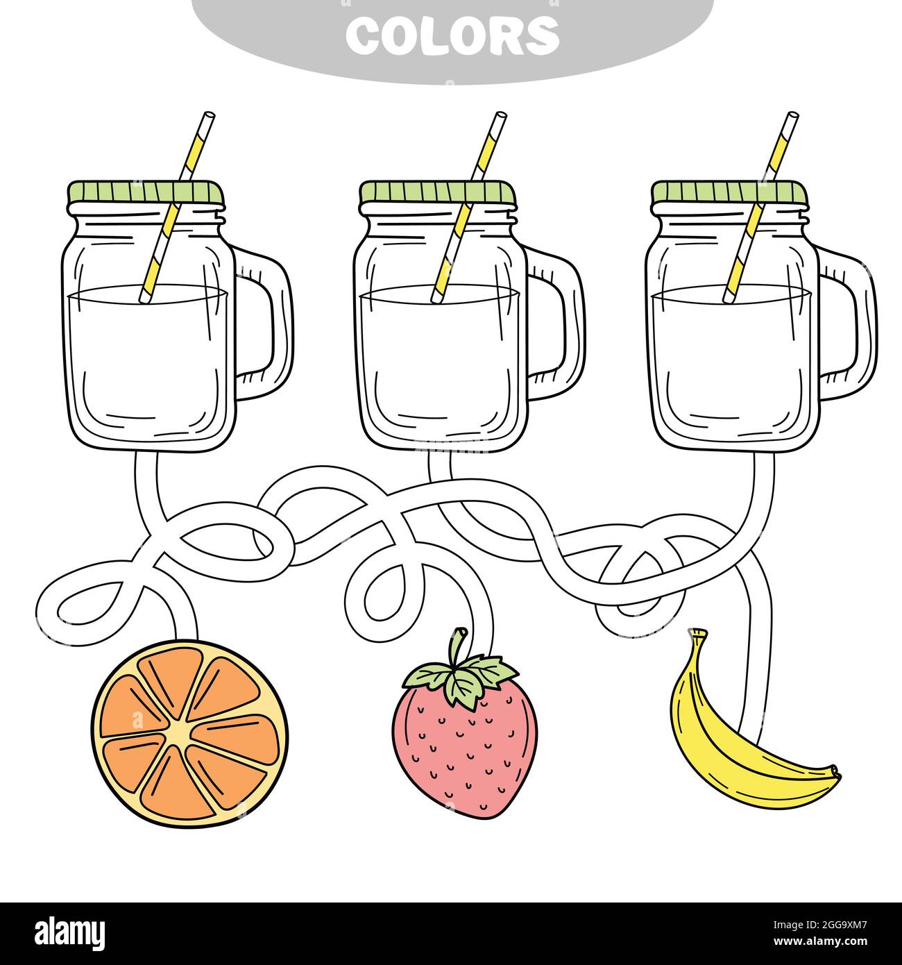 Coloring. Puzzle and activity for children. Go through the maze and ...