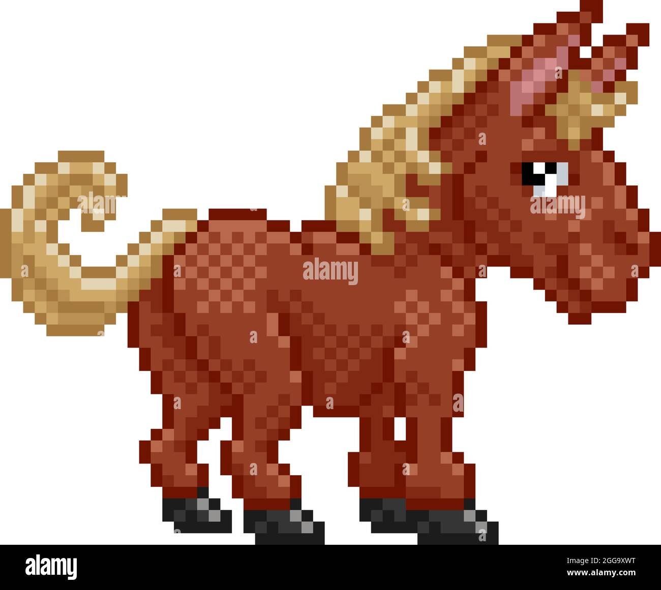 Horse Pixel Art Farm Animal Video Game Cartoon Stock Vector Image & Art ...