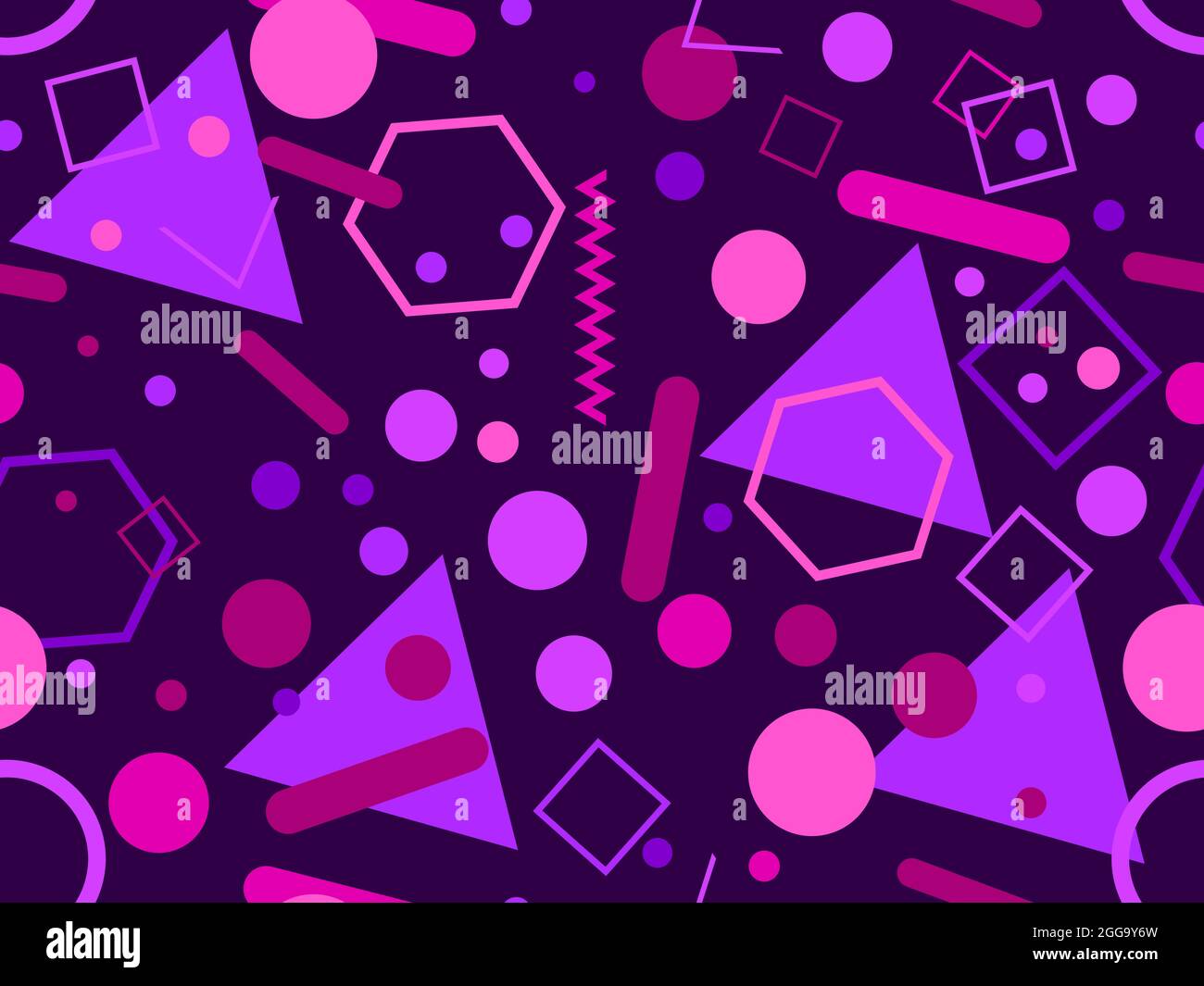 Memphis seamless pattern. Geometric elements memphis in the style of 80 ...