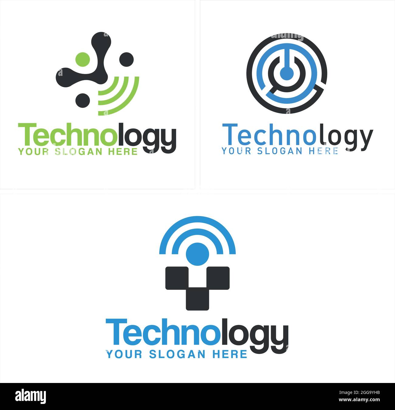 Technology logo with network line art vector software market service ...