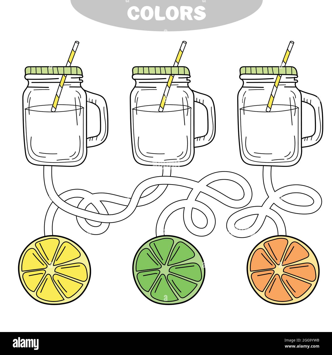 Coloring. Puzzle and activity for children. Go through the maze and ...