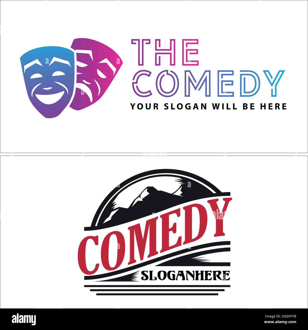 Entertainment the arts comedy shows club logo design Stock Vector Image ...