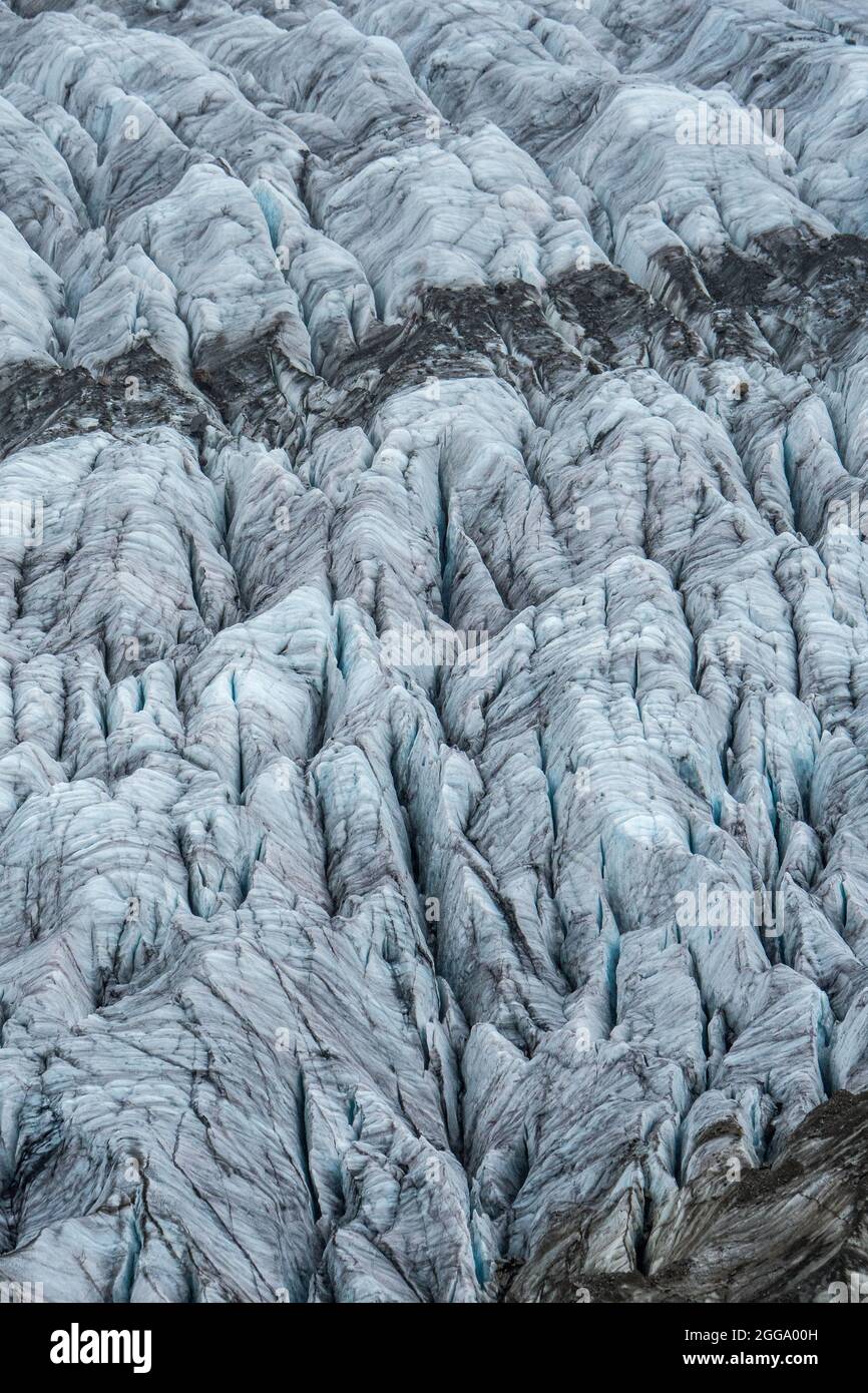 details of the ice structure on Aletsch Glacier in the swiss alps Stock ...