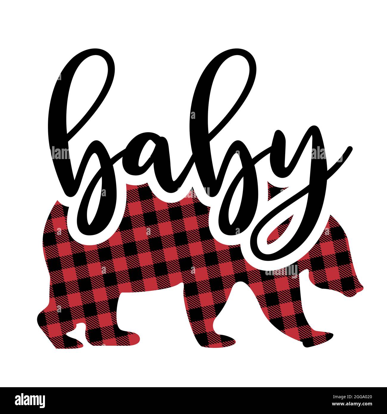 Baby Bear - Handmade calligraphy quote with buffalo pattern bear. Good ...