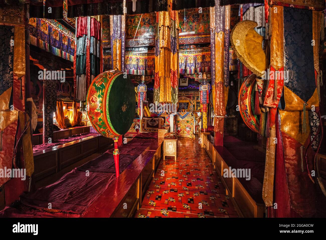 Inside Spituk Gompa Tibetan Buddhist monastery. Ladakh, India Stock Photo - Alamy