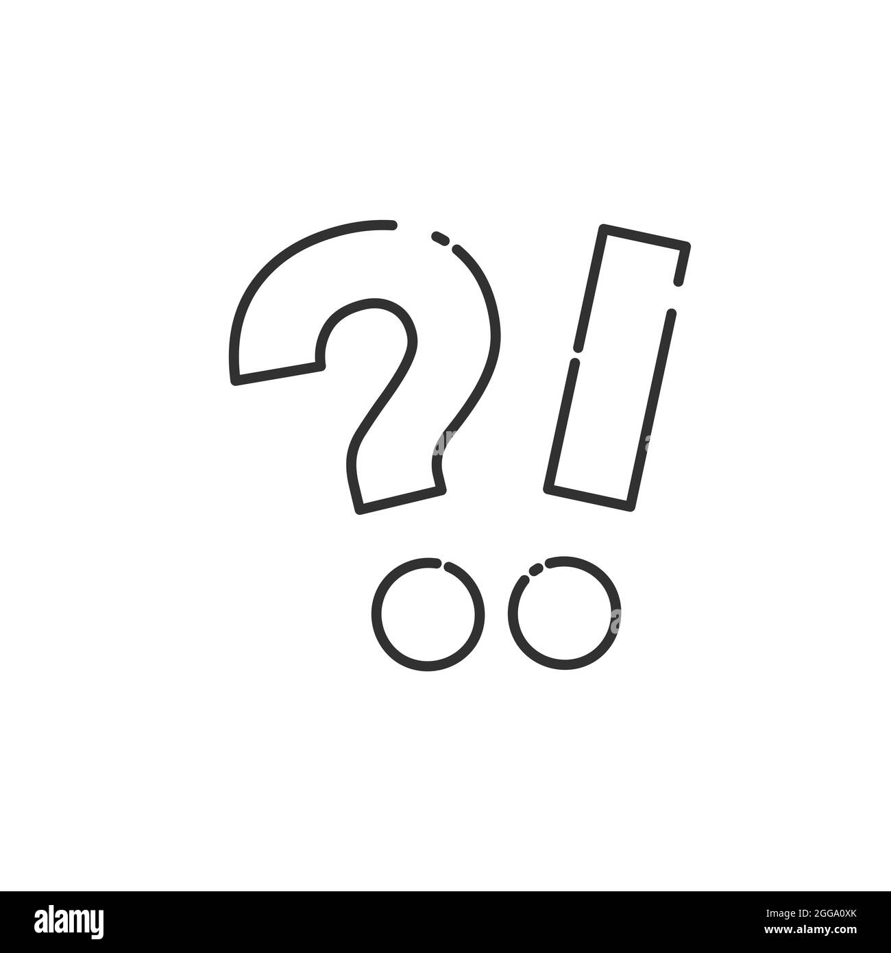 Question mark and exclamation point linear icon. Stock Vector ...
