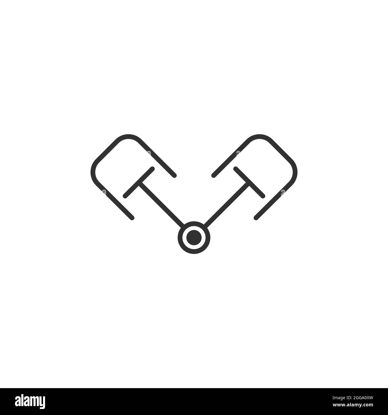 Piston engine linear icon. Stock Vector illustration isolated on white ...