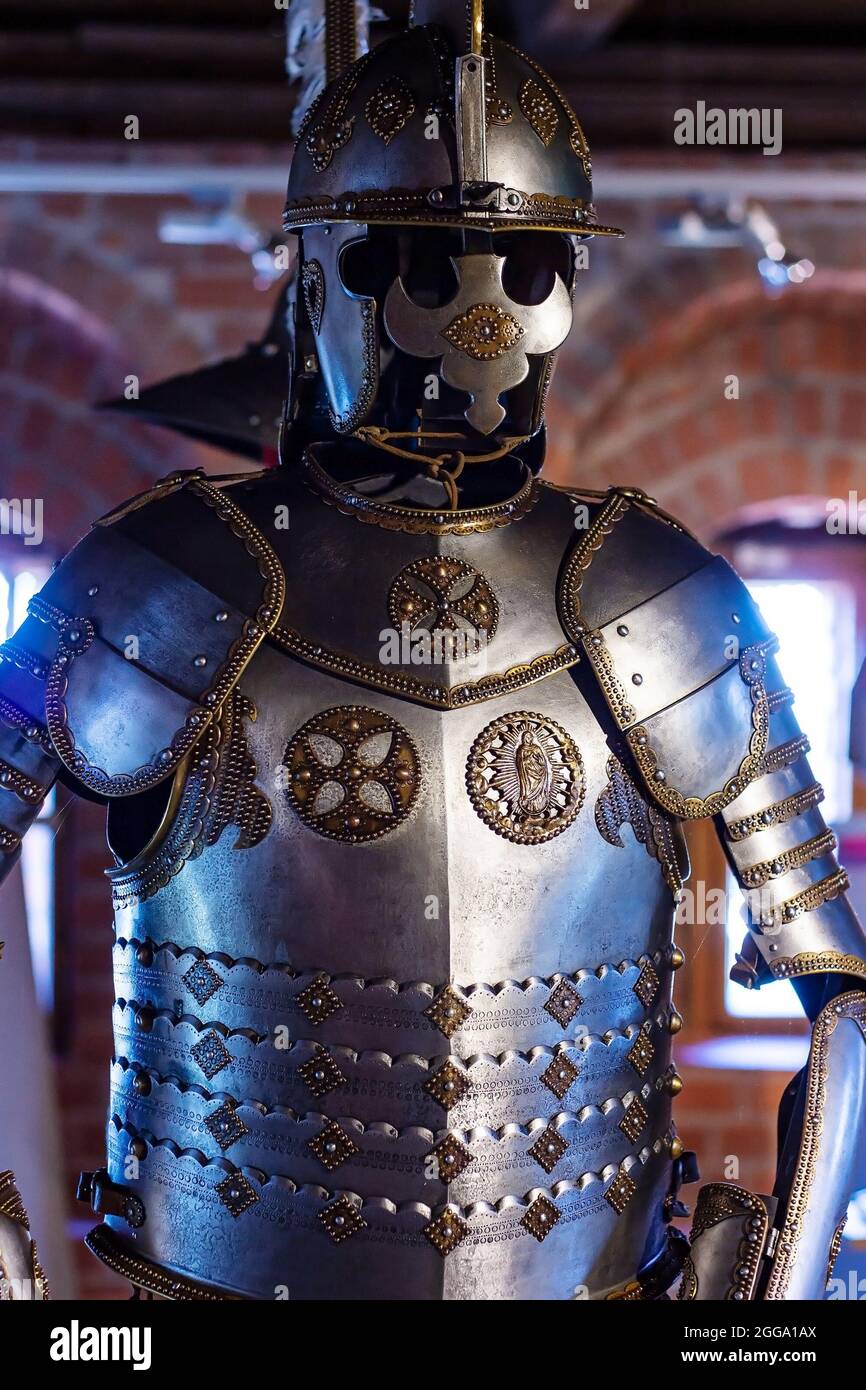 Old historical medieval iron knight armor for ancient warriors ...