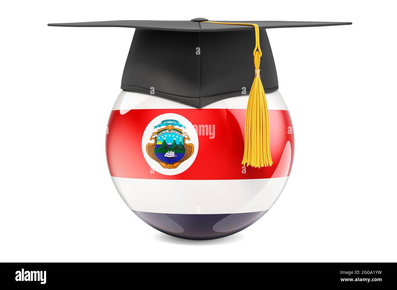 Education in Costa Rica concept. Costa Rican flag with graduation cap ...